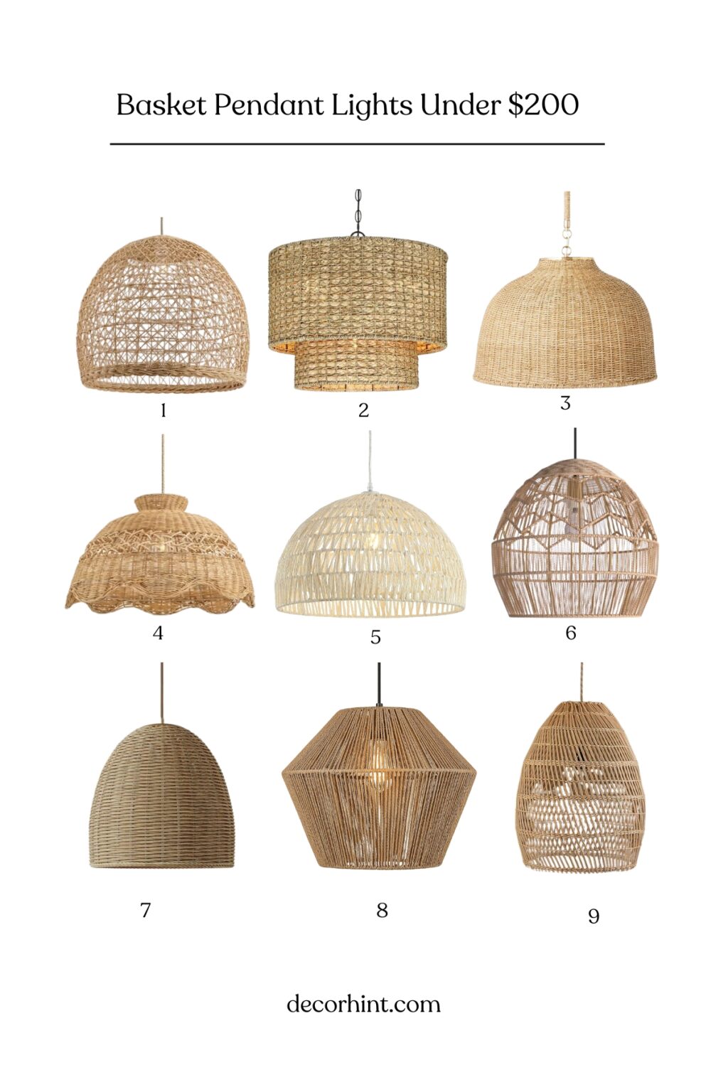 Chic Basket Pendant Lights Under $200