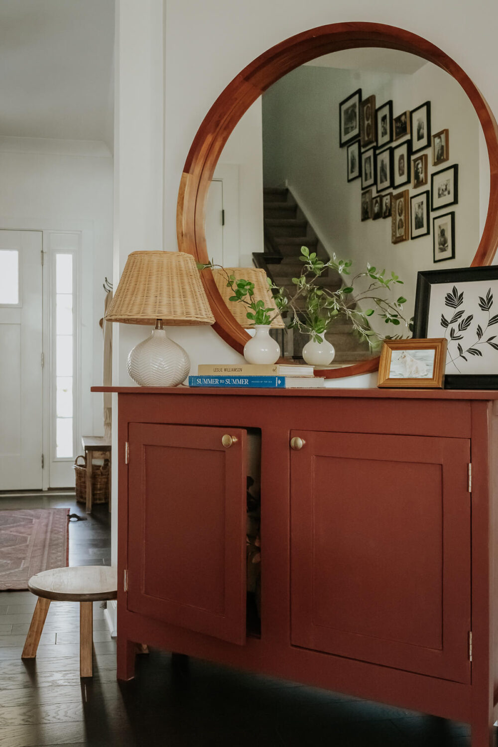 Our New Entryway Cabinet: The Unexpected Red Theory